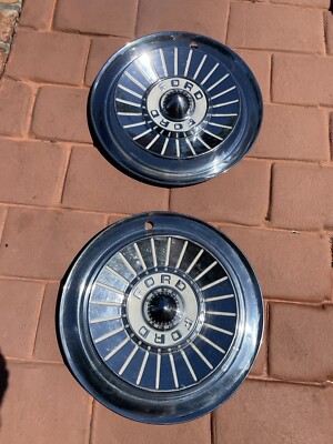 Pair of 2 Used OEM Ford 14" Hub Caps Wheel Covers 1957-1959 Thunderbird ...