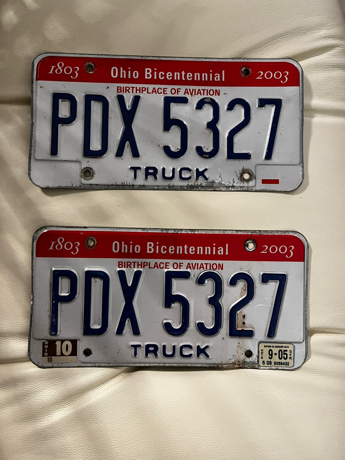 Vintage 2005 Ohio Bicentennial Truck License Plates : 2 Plates, Front ...