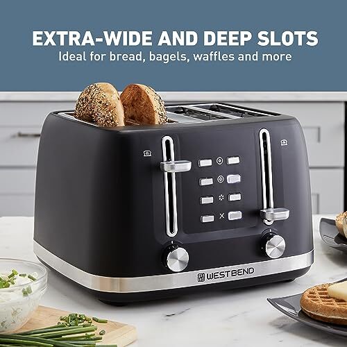 West Bend Toaster 4 Slice Extra-Wide and Deep Slots with 3 Functions ...