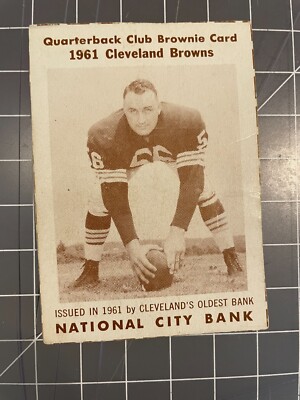 1961 NATIONAL CITY BROWNIE CLUB JOHN MORROW CLEVELAND BROWNS FOOTBALL ...