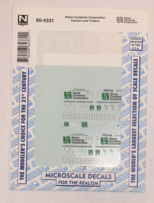 MICROSCALE N SCALE-STONE CONTAINER CORP TRACTORS & TRAILERS - #60-4331 ...