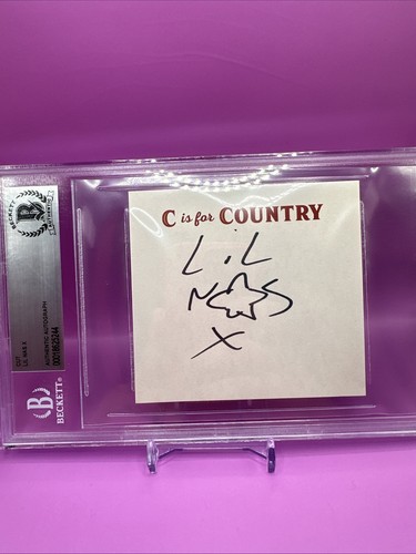 Lil Nas X Signed C Is For Country 4x4 Cut BGS BAS Beckett Encapsulated ...