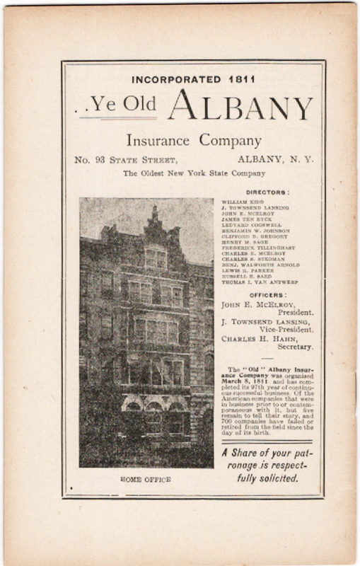 1908 Webster's Calendar or the Albany Almanac No 125, Charles Munsell ...