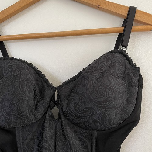 Vintage Playtex Style 1965 Boned Black Bustier Bra All in One Bodysuit ...