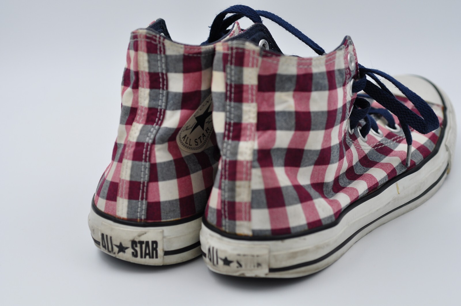 Converse Chuck Taylor Red Blue Plaid Gingham Hi Top S… - Gem