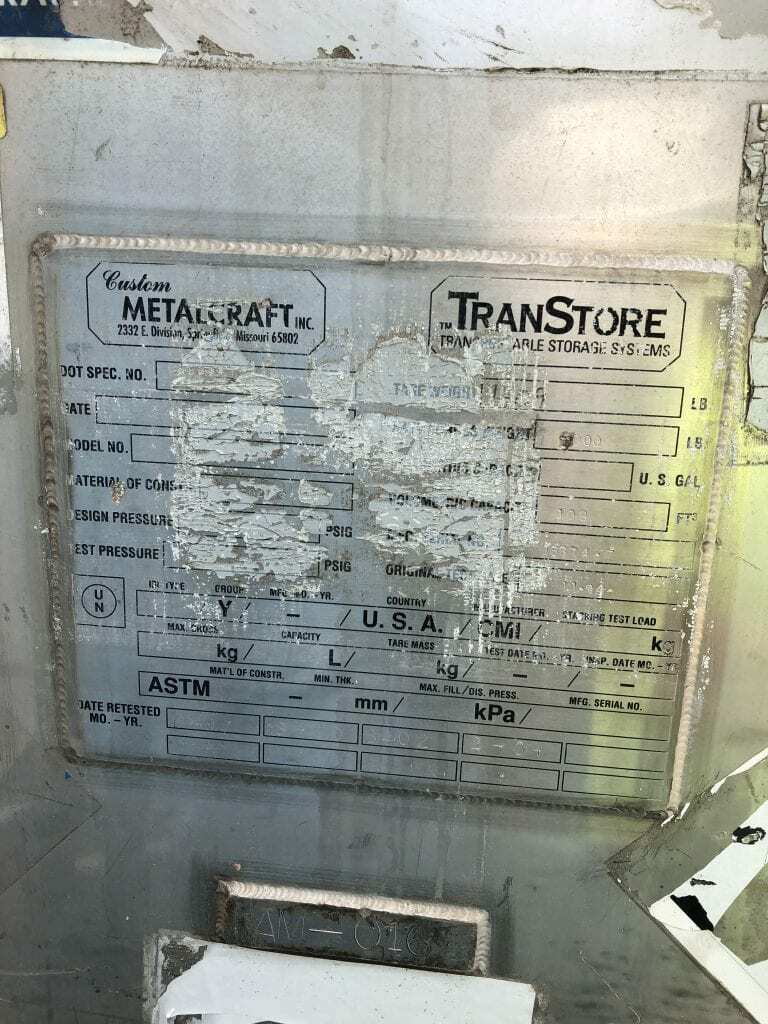 TranStore 450 Gallon Stainless Steel Rectangular Vertical Storage Tank ...
