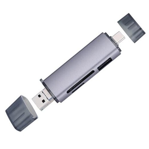 SD Card Reader,USB 3.0 Dual Slots USB C to Micro SD Card Adapter ...