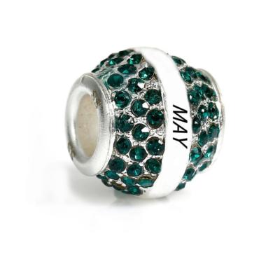 "May" Birthday Birthstone With Month Engraved on Charms for Snake Chain ...
