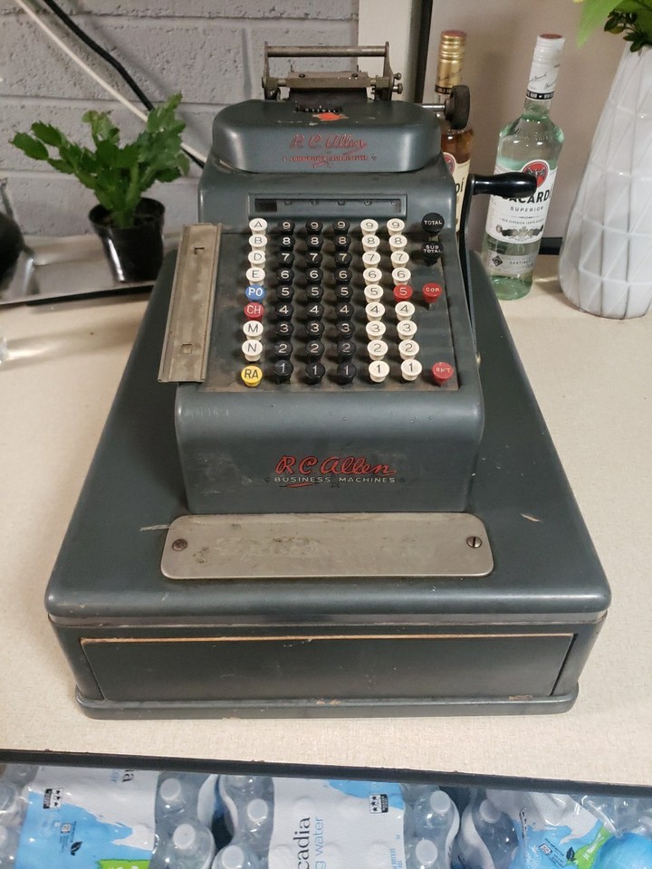 RC ALLEN COMBINATION REGISTER ADDING MACHINE CASH DRAWYER R C ALLEN VINTAGE | eBay