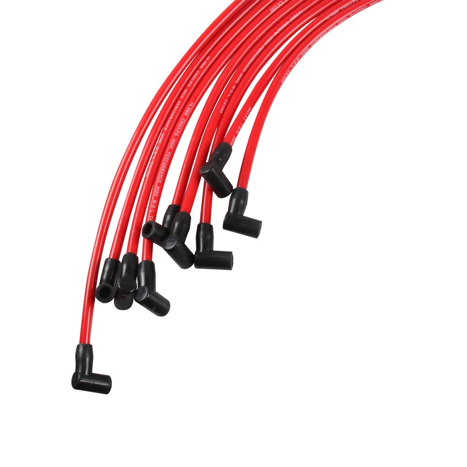 HEI Spark Plug Wires Set 90 to Straight For Chevy SBC BBC 350 383 400 ...