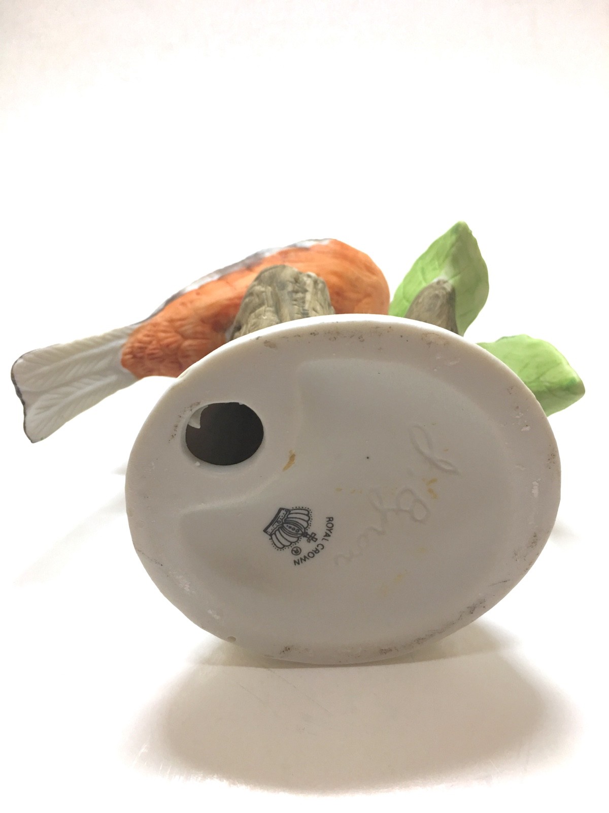 Vintage Porcelain Royal Crown Bird Figurine Signed by J. Byron w ...