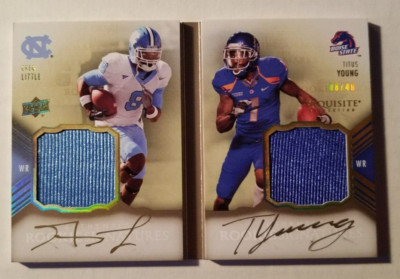 Greg Little & Titus Young RC 2011 Exquisite Auto Jersey 08/40 Browns ...