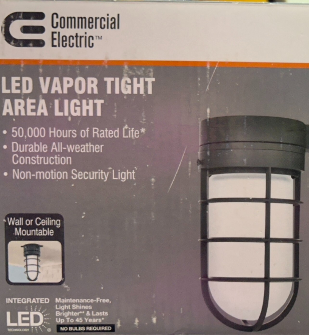 LED Vapor Tight Utility Light-Wall or Ceiling, Conduit Pendant Mount ...