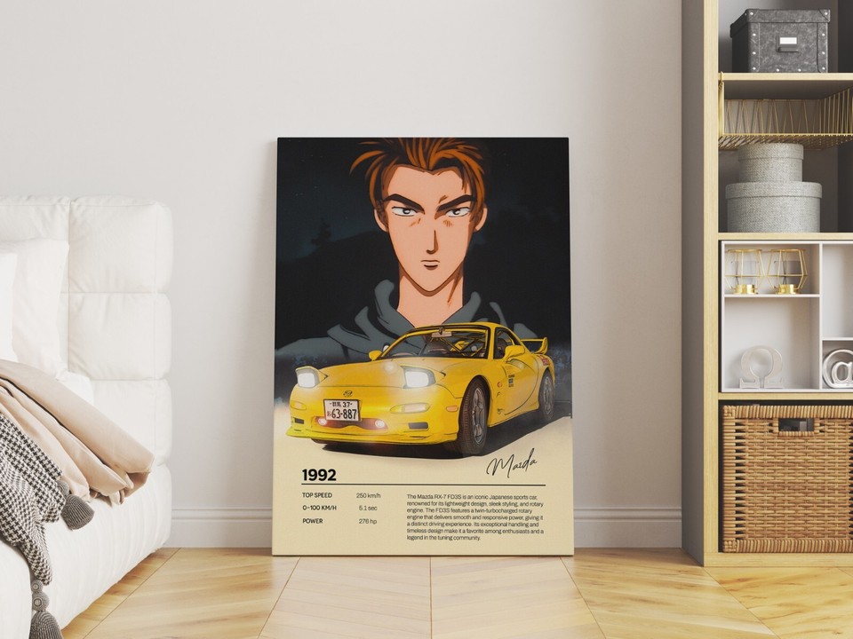 Initial D Collection: Iconic Characters & Cars - A1/A2/A3/A4 Canvas ...