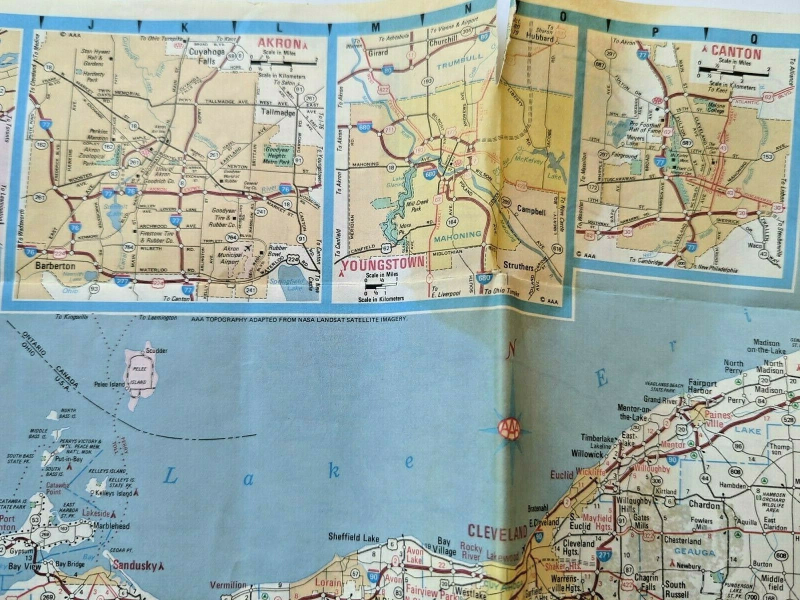 OHIO & WEST VIRGINIA 1985 Vintage AAA State Map Roadmap | eBay