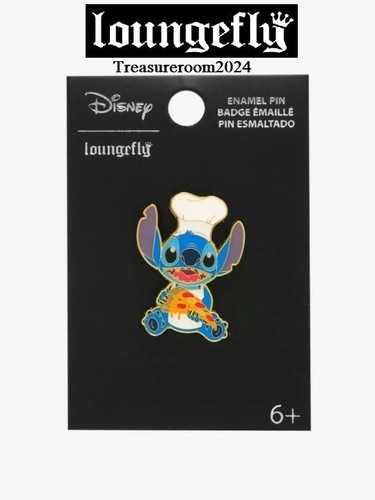 LOUNGEFLY Disney Lilo & Stitch CHEF Enamel Pin Pizza Slice Boxlunch ...