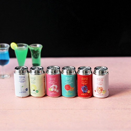 6x 1:12 Scale Dollhouse Canned Miniatures Juice Cocktail Drinks ...