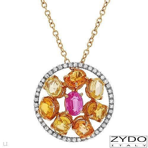 Zydo Italy 18K Two Tone Gold Necklace 8.35 ctw Super Diamonds ...