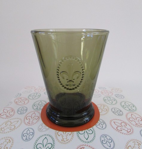 La Rochere France Fleur de Lis Olive Green Tumbler Glasses Set 4 NIB | eBay
