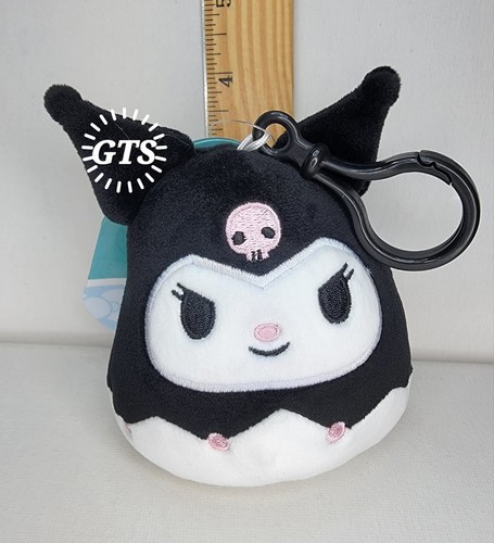Squishmallow 3.5" Kuromi Rabbit Sanrio Hello Kitty Black Plush Clip ...