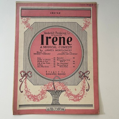 Irene Joseph McCarthy Harry Tierney 1919 Antique Sheet Music SV24-4 | eBay