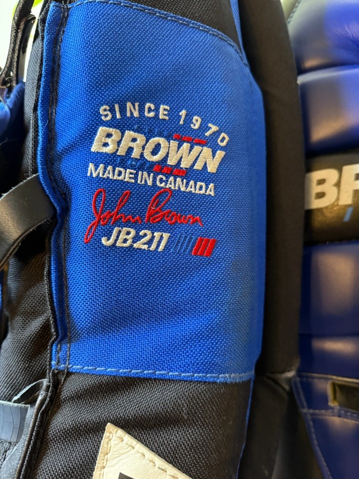 Brown Hockey Jb211 Goalie Pads Size 32" Illusion Blue Black | eBay
