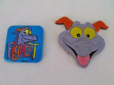 RARE & VINTAGE FIGMENT RUBBER MAGNET & FIGMENT SQUARE TIN METAL PIN | eBay