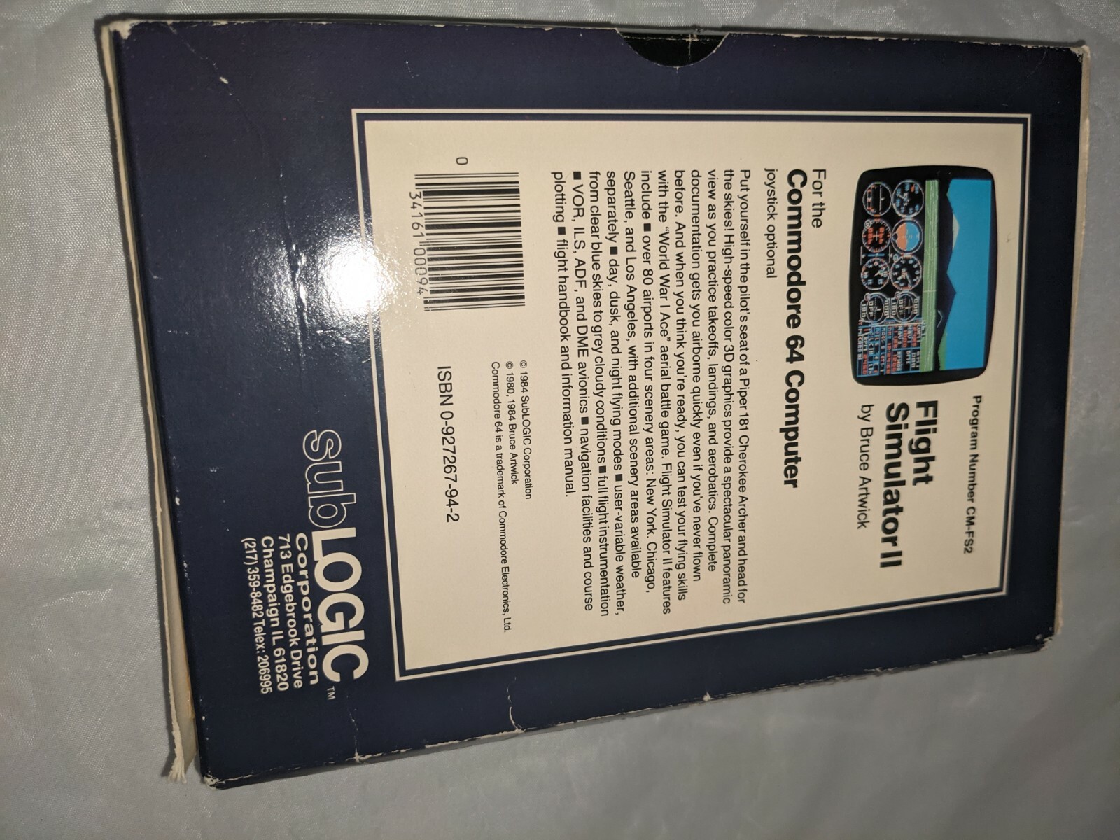 Sublogic Flight Simulator For Commodore 64 | eBay