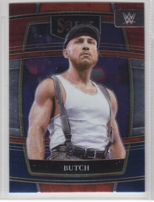BUTCH (RED BLUE PARALLEL) *2022 WWE Panini Select* CHROME CARD #84 PETE ...