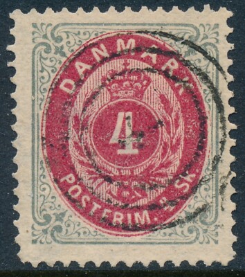 Denmark Scott 18/AFA 18, 4 sk pale grey/red Bicolour, F-VF used | eBay