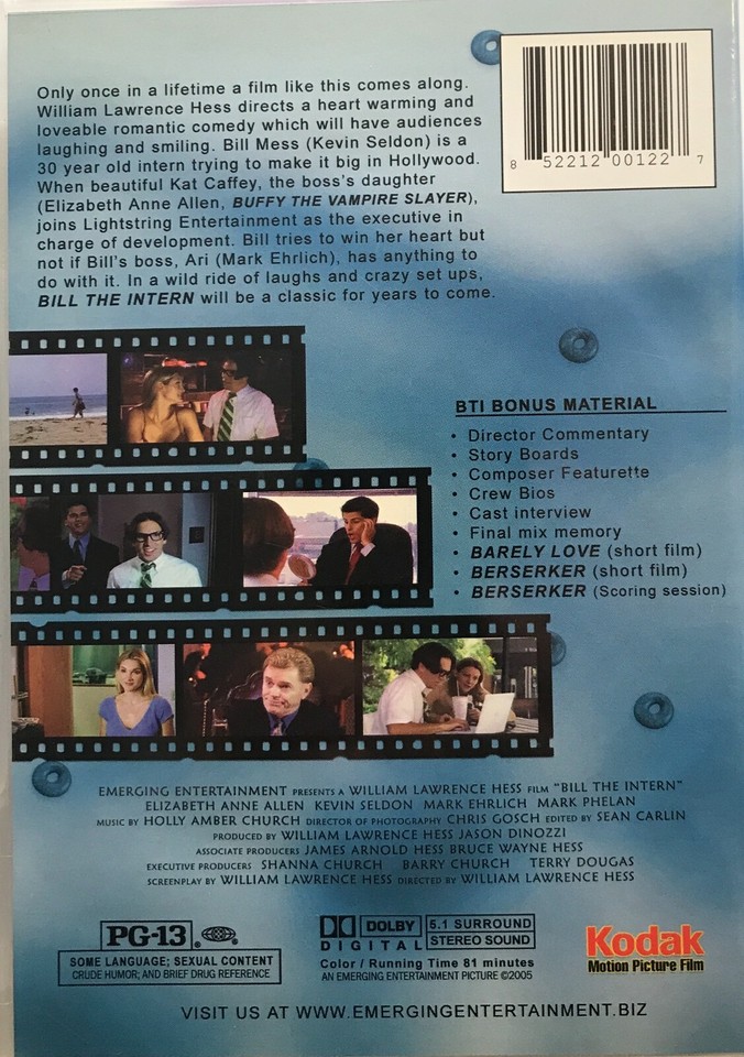 Bill The Intern (DVD 2005 Platinum Edition) Kevin Seldon, Mark Ehrlich ...