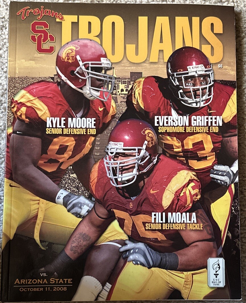 USC Trojans Football Vs Arizona State 2008 Game Program Kyle Moore Fili ...