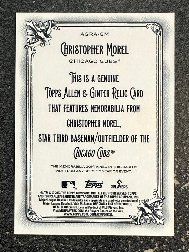 CHRISTOPHER MOREL 2023 TOPPS ALLEN & GINTER ROOKIE PATCH RC NM or ...