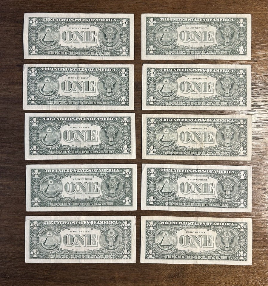 1988A $1 Dollar Bills - Lot of 10 Cool 1980s Notes - Nostalgic Best ...