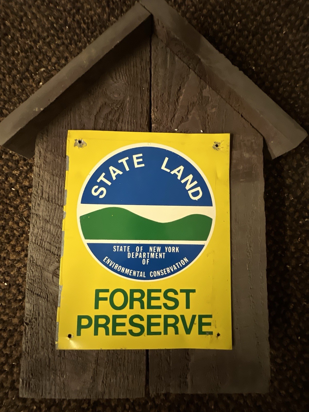 NYS State land Forest Preservation Sign With Wooden Frame | eBay