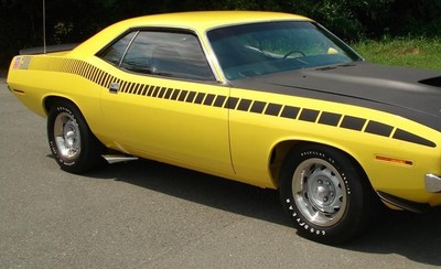 Fits 70 Plymouth AAR Cuda Side Strobe Stripes Kit MOPAR 1970 Flat Black ...