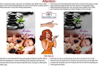 Massage 15 Perforated Mesh See-Through Window Poster Sign Vinyl Body ...