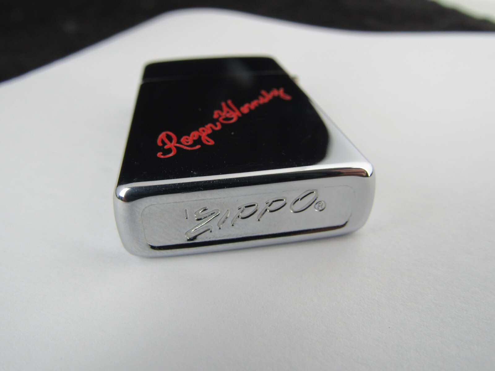 RARE Zippo Lighter 1973 slim vintage 98 WRC DC RADIO Advertising NEVER ...