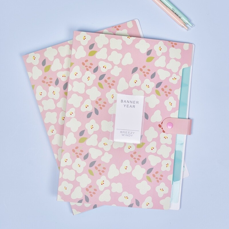 4x/Set Folders Flower Printed Folders Expanding File Folder for Office ...
