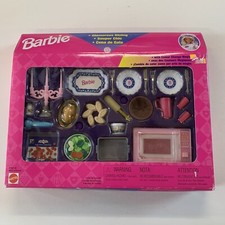 RARE 1997 Mattel Barbie Fun Fixin Glamorous Dining Food Processor Meal ...