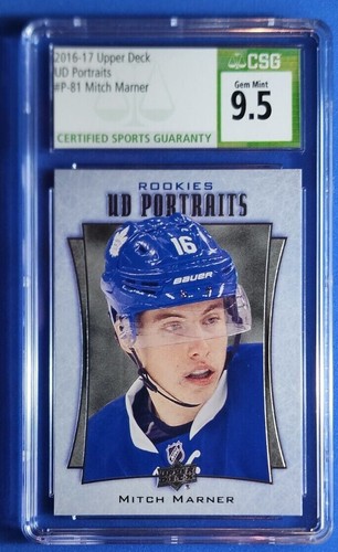 2016-17 Upper Deck Portraits #P-81 Mitch Marner CSG 9.5 Maple Leafs ...