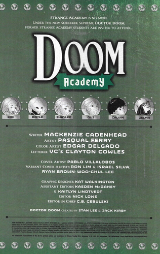 Doom Academy Comic 1 First Print Cover D Ron Lim Variant 2025 Cadenhead ...