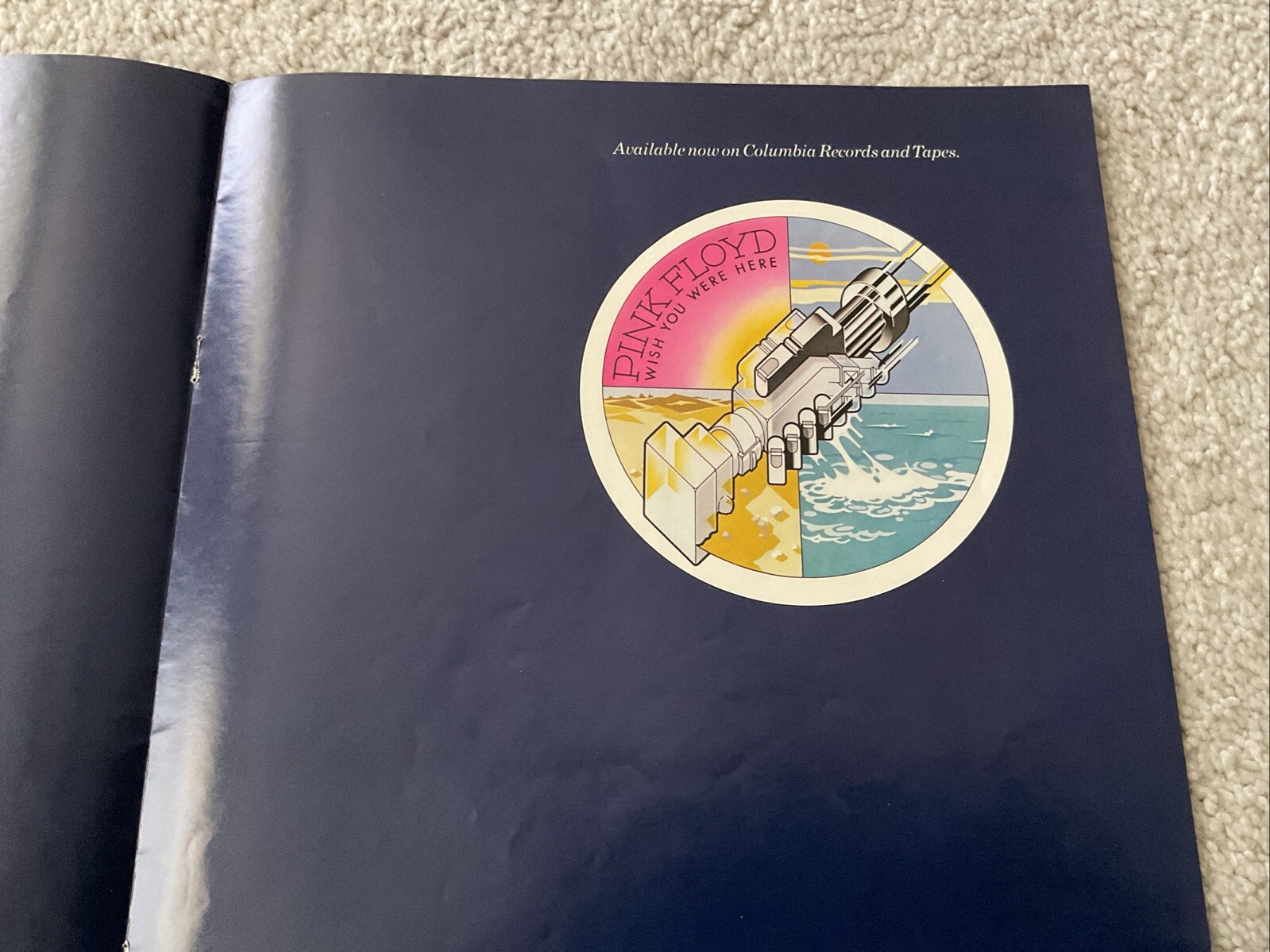 PINK FLOYD 1975 WISH YOU WERE HERE LP ORIGINAL PRINT POSTER TYPE 2 PAGE ...
