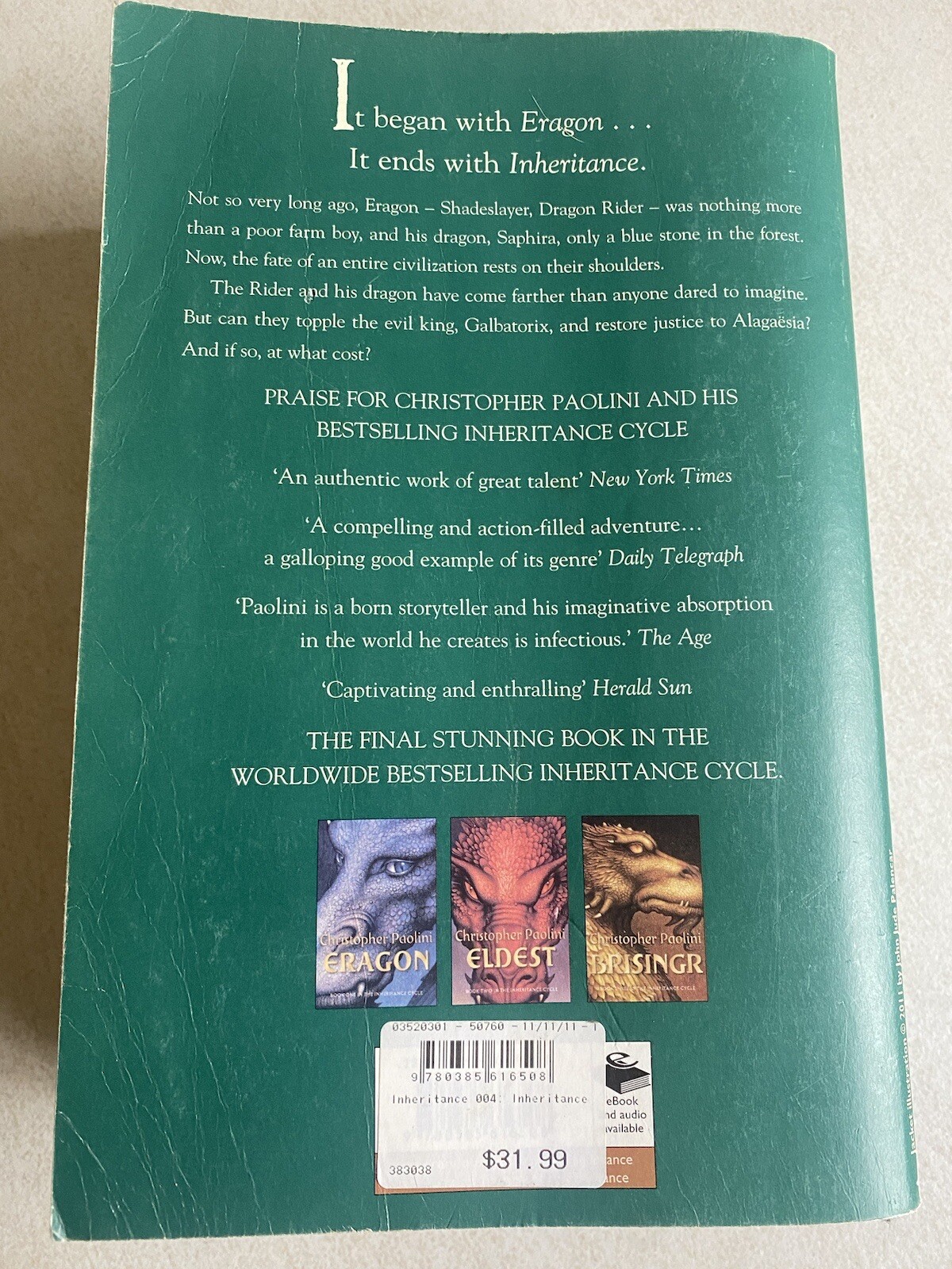 Inheritance: Book Four by Christopher Paolini (Paperback, 2011) for ...