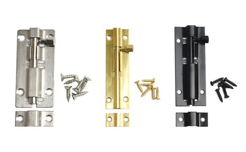 TRIXES Slide Bolt Lock 75mm *All Colours* NEW Bathroom Shed Door Lock ...