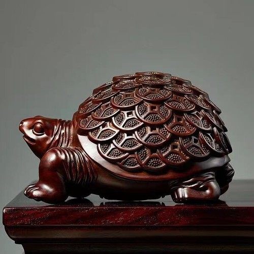 chinese black sandalwood wood carving coin turtle | eBay