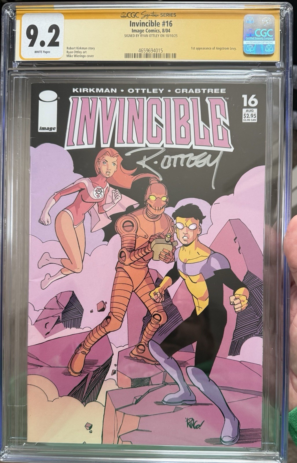 INVINCIBLE #16 | 1st App of Angston Levy | Signed by Ryan Ottley | CGC ...