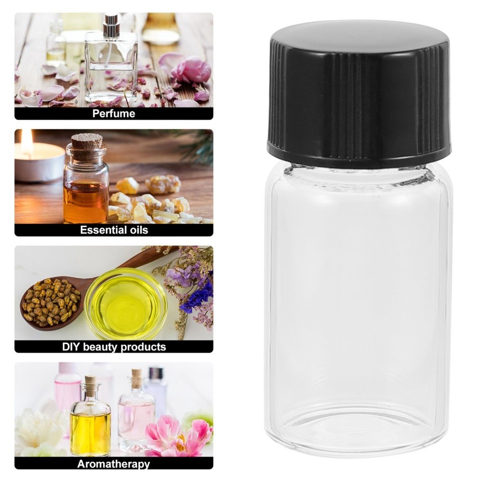 100 Pcs Transparent Small Glass Sample Bottles Reagent Bottles for ...