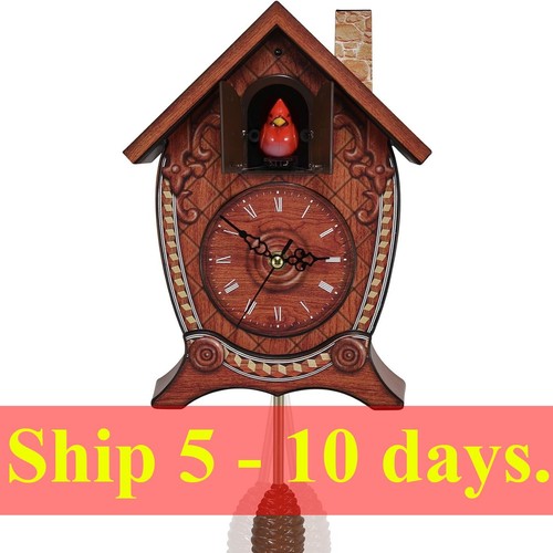 Traditional Chalet Style Singing Cardinal Tabletop Wall Sound Cuckoo ...