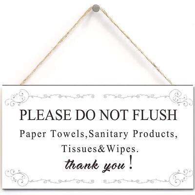 Warning Sign Please Do Not Flush Paper Towels Sanitary Products Tissues ...